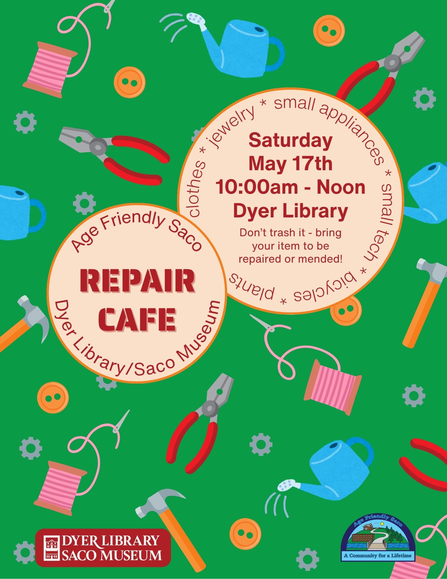 Repair Cafe - Dyer Library and Saco Museum